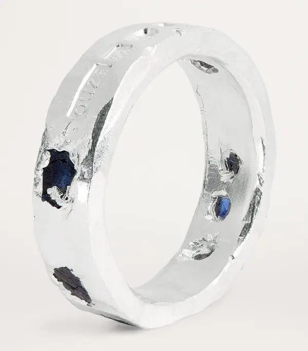THE OUZE Sterling Silver And Sapphire Ring