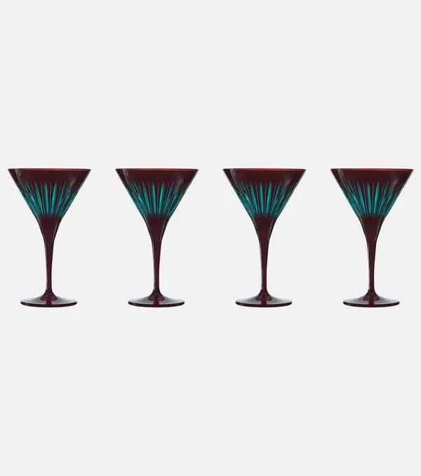 L'Objet Prism Set Of 4 Martini Glasses - Blue