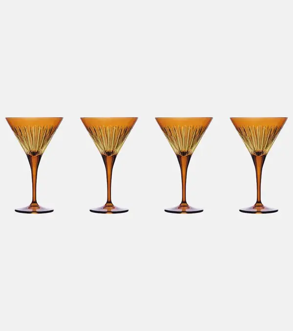 L'Objet Prism Set Of 4 Martini Glasses - Orange