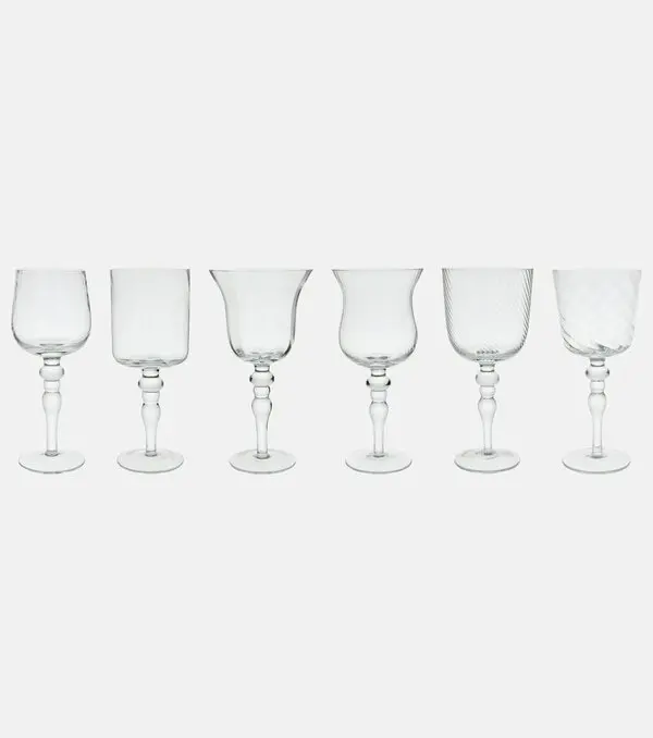 BITOSSI Set Of 6 Wine Glasses - Neutrals