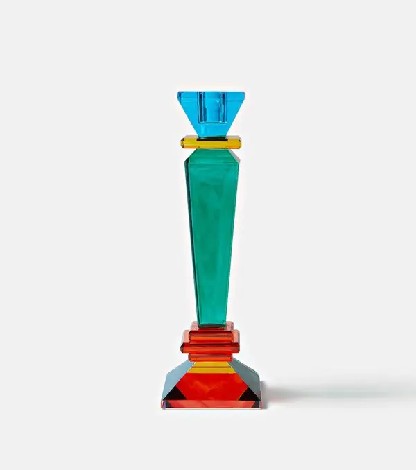 LES-OTTOMANS Crystal Candle Holder - Multicoloured