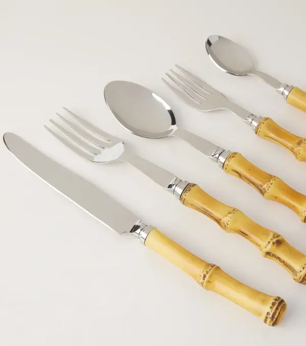 LES-OTTOMANS Bamboo 5-piece Flatware Set