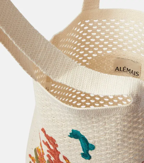 ALEMAIS Splash Applique Crochet Tote Bag