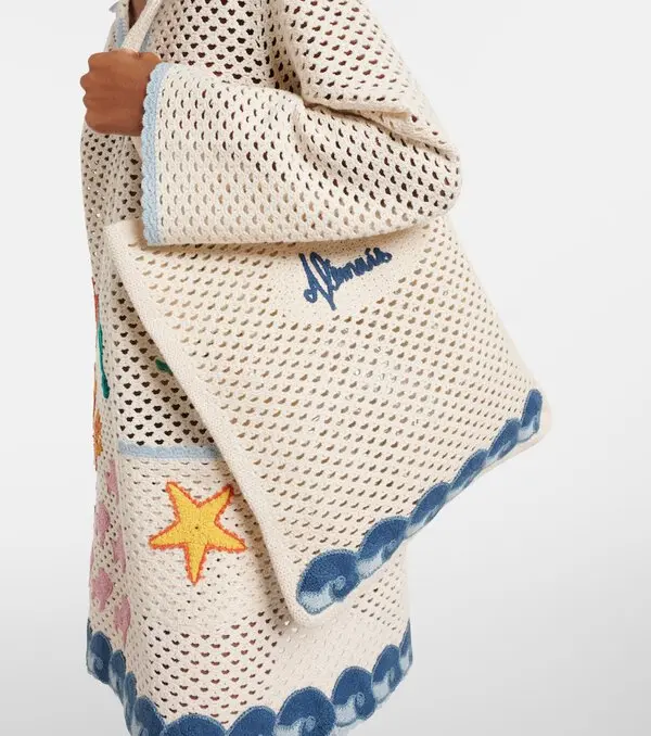 ALEMAIS Splash Applique Crochet Tote Bag