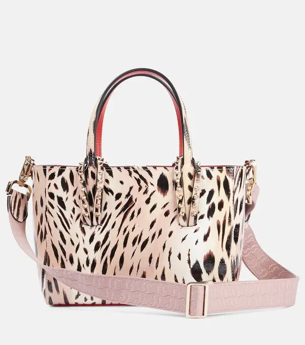 CHRISTIAN LOUBOUTIN Cabata Mini Leopard-print Leather Tote Bag - Multicoloured