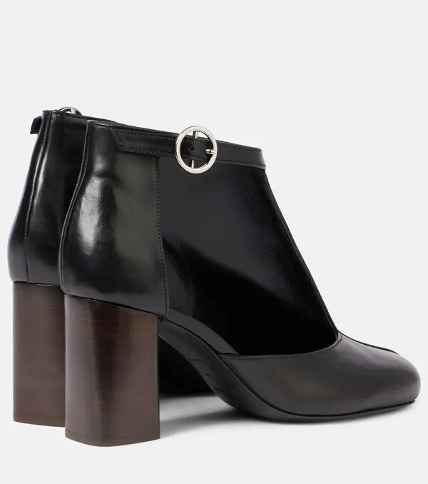 LEMAIRE Cutout Leather Ankle Boots With Buckle Fastening