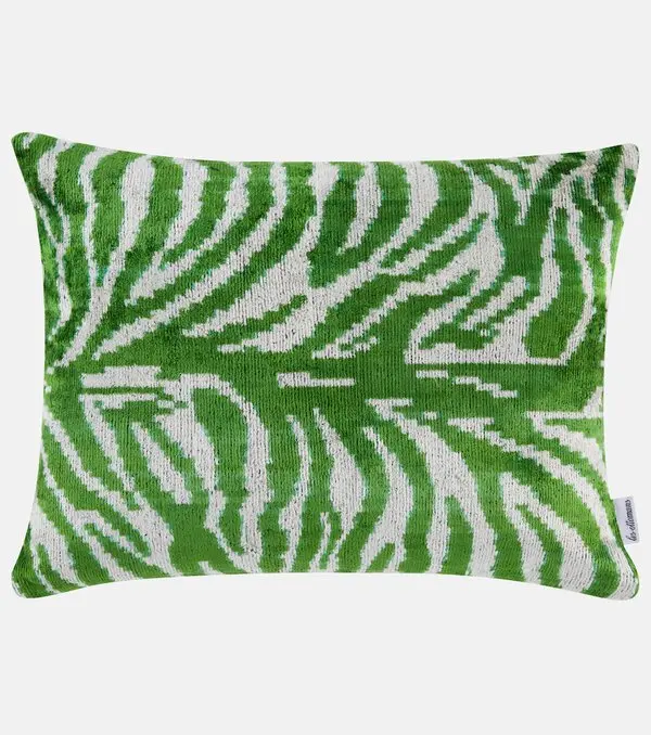 LES-OTTOMANS Velvet Cushion - Multicoloured
