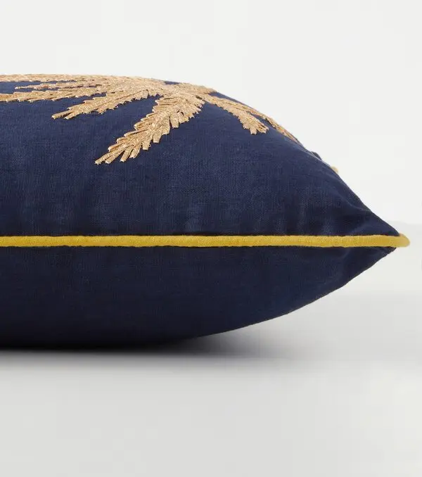 LES-OTTOMANS Embroidered Cotton Canvas Cushion