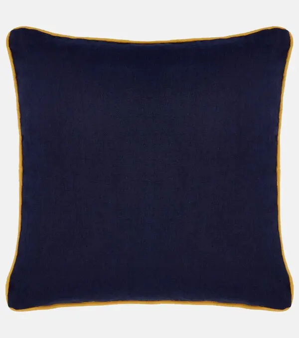 LES-OTTOMANS Embroidered Cotton Canvas Cushion