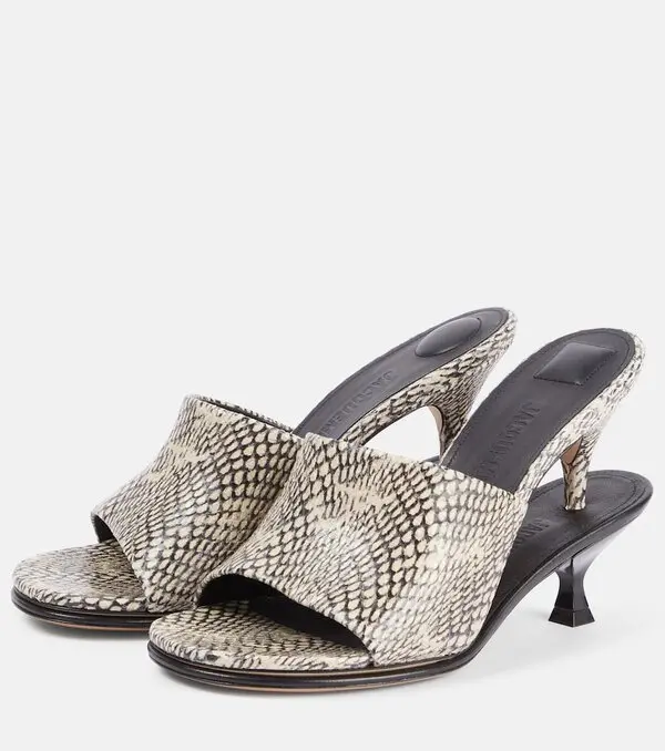 Jacquemus Snakeskin Effect Leather Mules