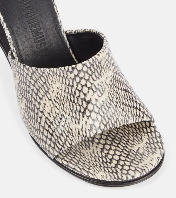 Jacquemus Snakeskin Effect Leather Mules