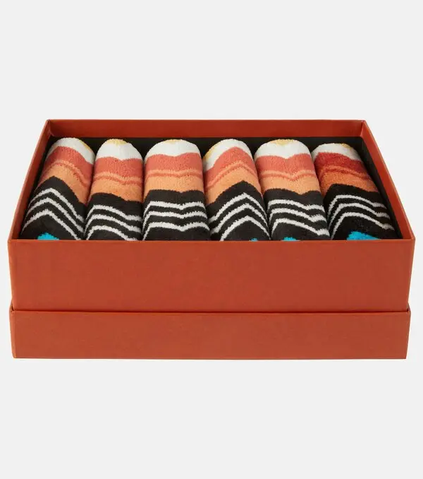 Missoni Giacomo Zigzag Set Of 6 Face Towels - Multicoloured
