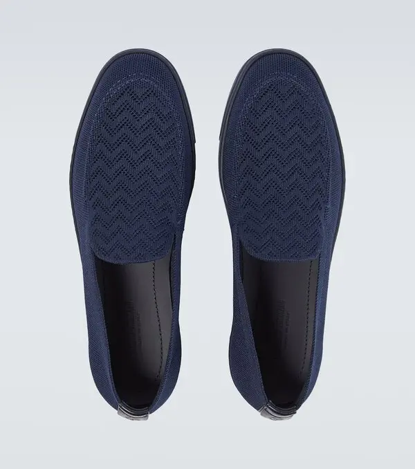 Giorgio Armani Canvas Slip-on Shoes - Blue