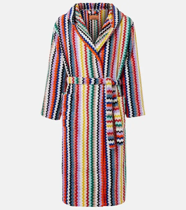 Missoni Riverbero Zigzag Cotton Terry Bathrobe - Multicoloured