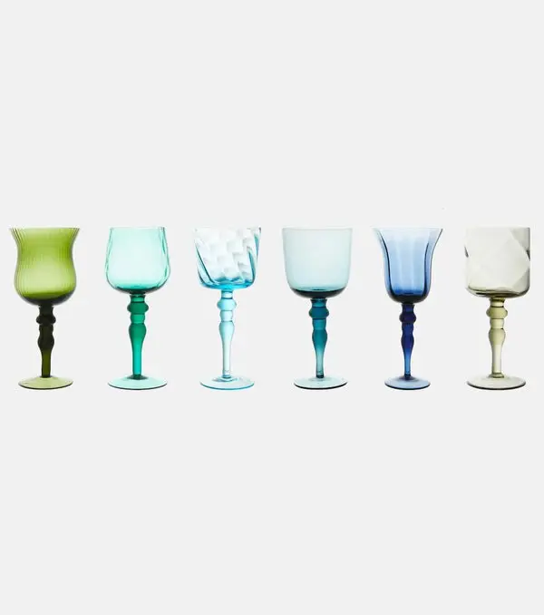 BITOSSI Set Of 6 Wine Glasses - Multicoloured