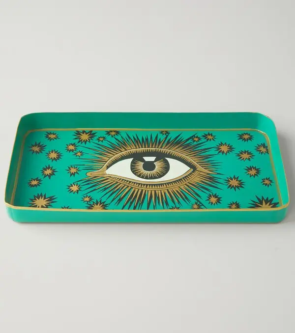 LES-OTTOMANS Eye Decorative Tray - Multicoloured