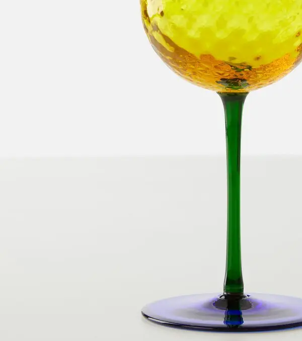 Dolce & Gabbana Murano Glass Red Wine Glass - Yellow