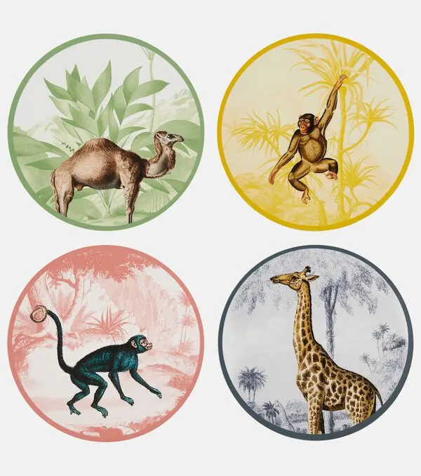 LES-OTTOMANS La Menagerie Ottomane Set Of 4 Placemats - Multicoloured