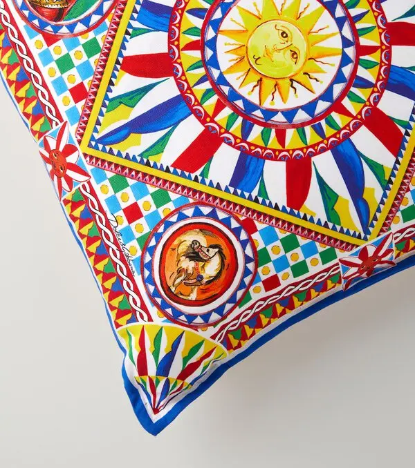 Dolce & Gabbana Small Printed Canvas Cushion - Multicoloured