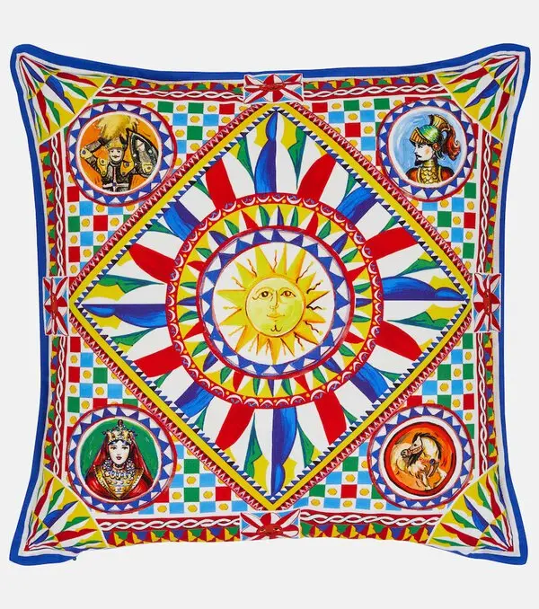 Dolce & Gabbana Small Printed Canvas Cushion - Multicoloured