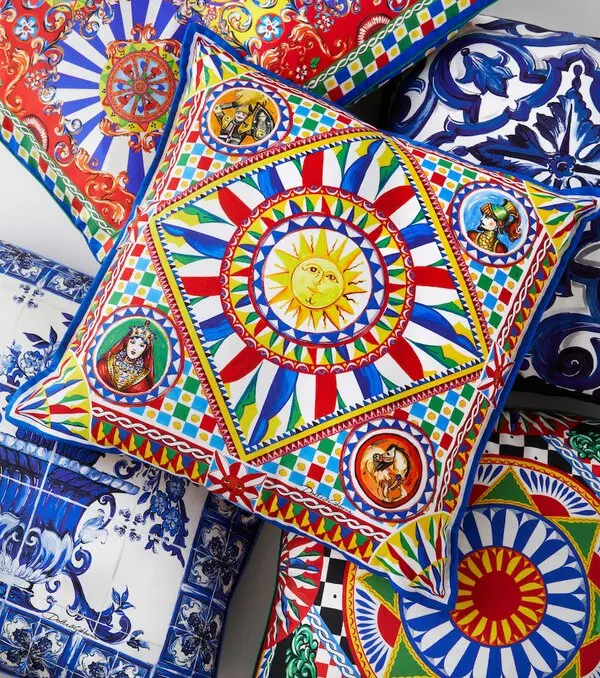 Dolce & Gabbana Small Printed Canvas Cushion - Multicoloured