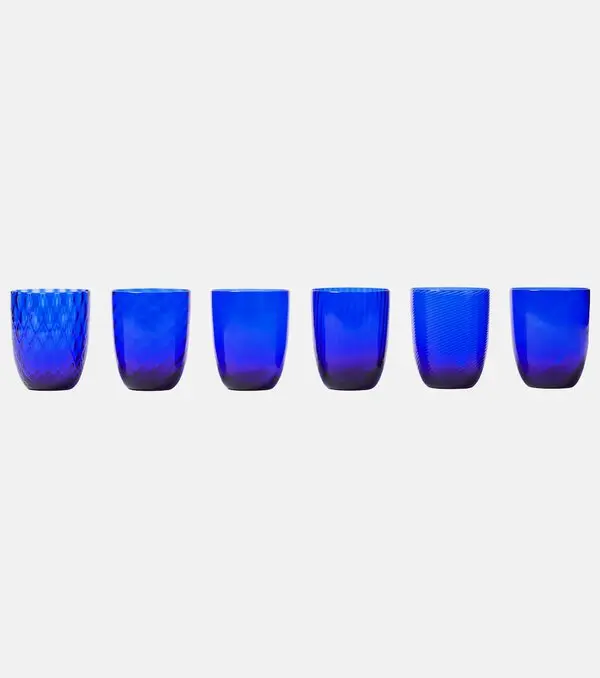 NASONMORETTI Idra Set Of 6 Glasses - Blue