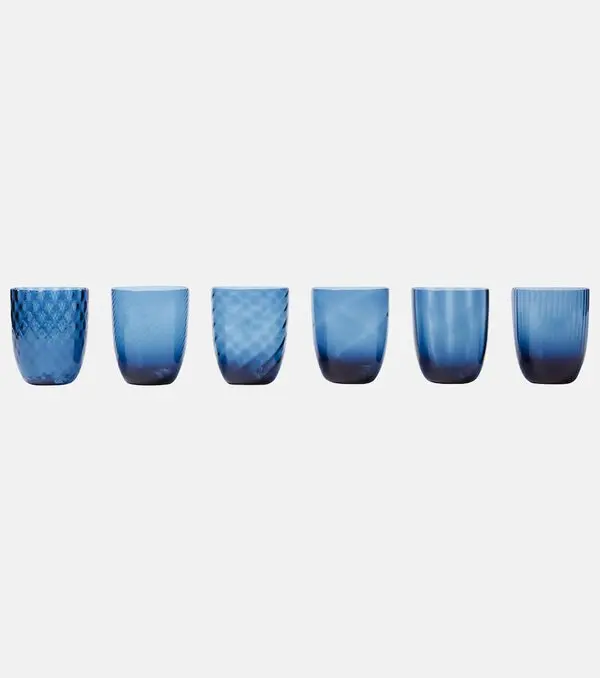 NASONMORETTI Idra Set Of 6 Glasses - Blue