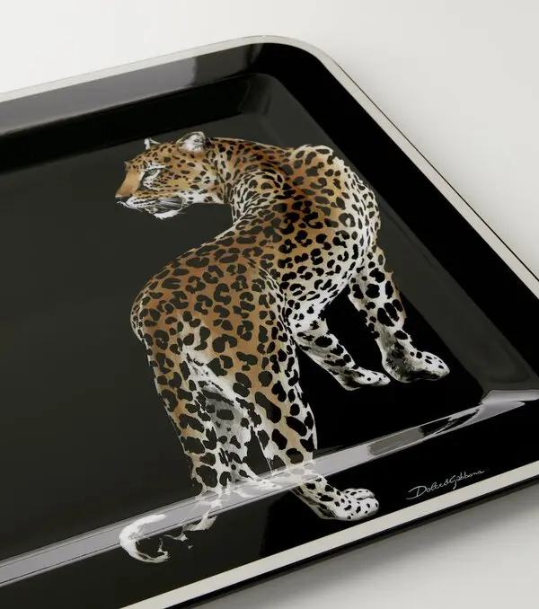Dolce & Gabbana Double Leopardo Medium Wooden Tray