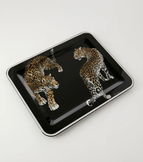 Dolce & Gabbana Double Leopardo Medium Wooden Tray