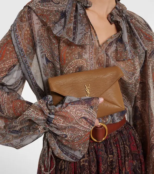 Saint Laurent Cassandre Leather Clutch
