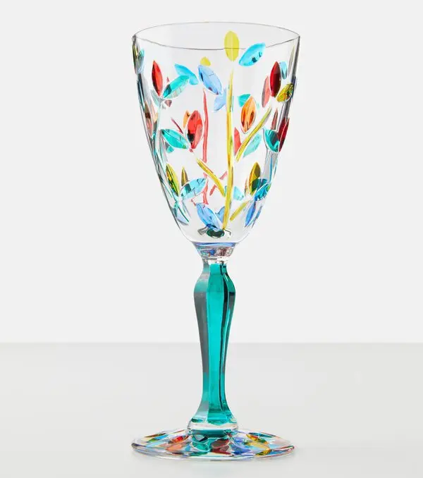 LES-OTTOMANS Set Of 4 Crystal Wine Glasses - Multicoloured