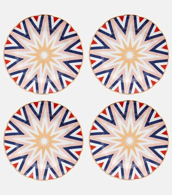 BITOSSI Folgore Set Of 4 Dessert Plates - Multicoloured