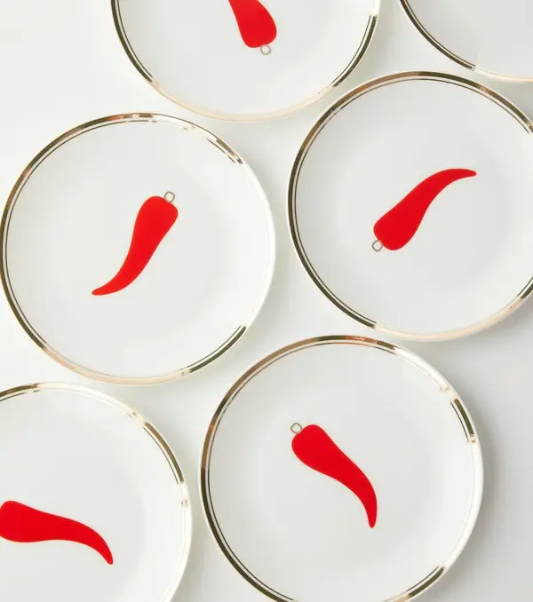 BITOSSI Chilli Pepper Set Of 6 Bread Plates