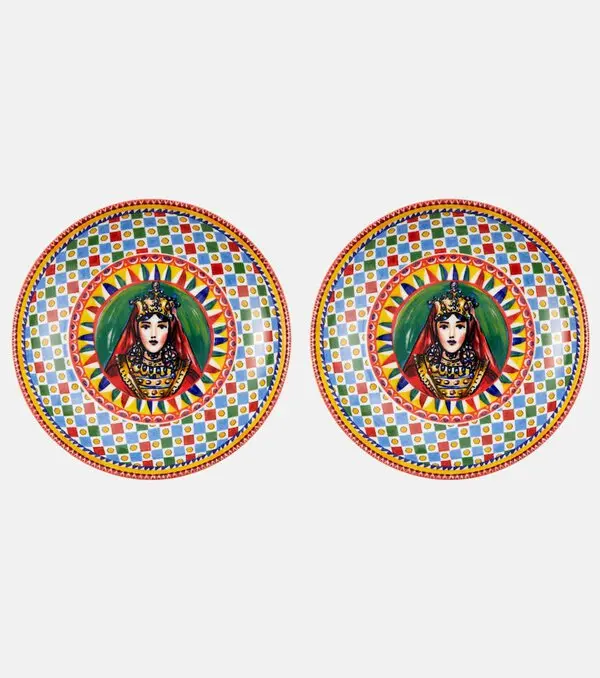 Dolce & Gabbana Carretto Siciliano Set Of 2 Soup Plates - Multicoloured