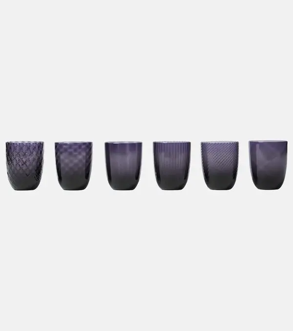 NASONMORETTI Idra Set Of 6 Glasses - Purple