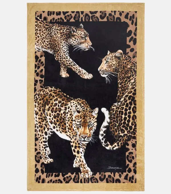 Dolce & Gabbana Leopardo Cotton Beach Towel