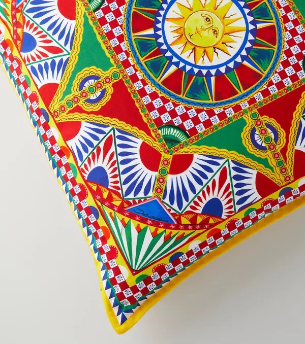 Dolce & Gabbana Medium Printed Canvas Cushion - Multicoloured