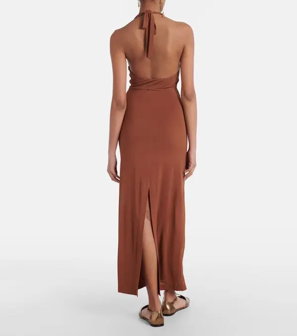Max Mara Ghiotto Halterneck Cutout Maxi Dress