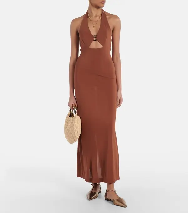 Max Mara Ghiotto Halterneck Cutout Maxi Dress