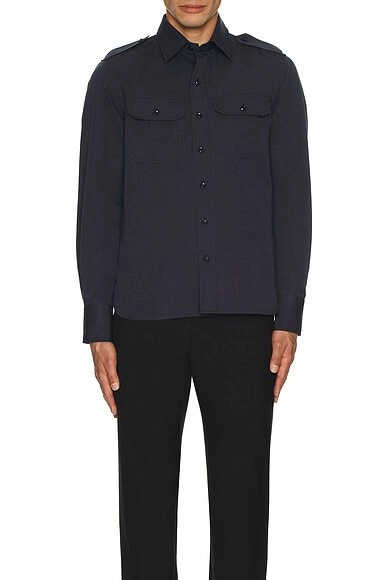 TOM FORD Fluid Poplin Western Shirt