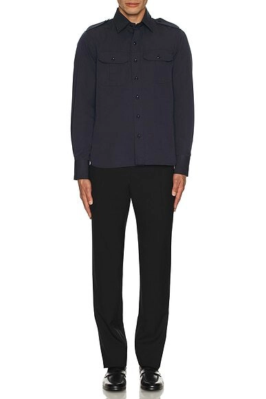 TOM FORD Fluid Poplin Western Shirt