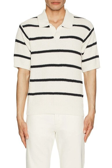FRAME Striped Polo Sweater