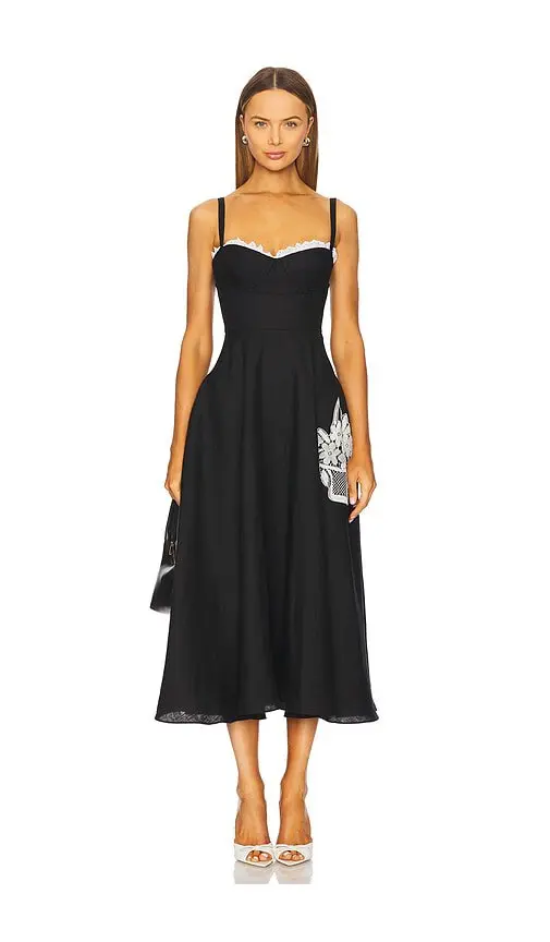 Alejandra Alonso Rojas Bustier Maxi Dress - Black