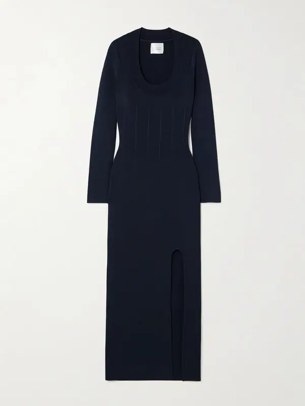 Galvan Atalanta Stretch-knit Midi Dress - Blue