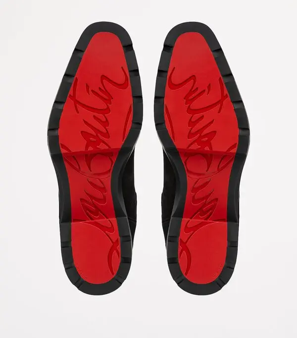 CHRISTIAN LOUBOUTIN Alpinosol Suede Chelsea Boots - Red