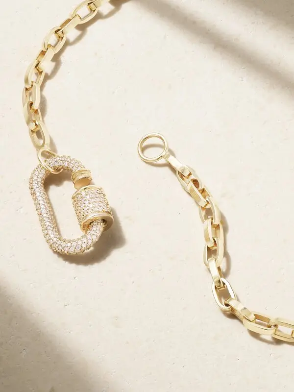 MARLA AARON Biker Chain 14 And 18-karat Gold Diamond Necklace