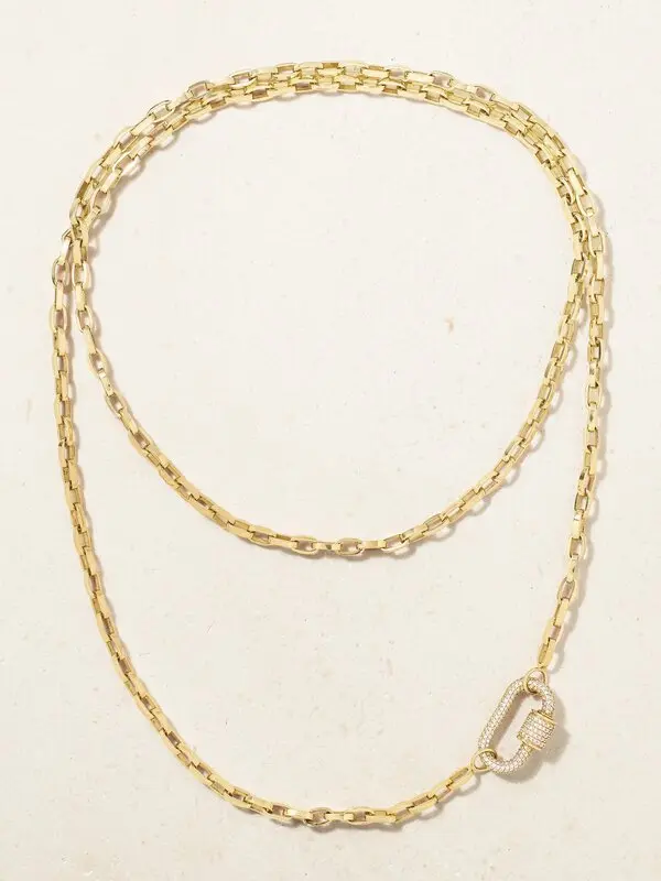 MARLA AARON Biker Chain 14 And 18-karat Gold Diamond Necklace