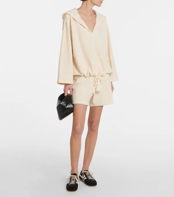 Tory Burch Jacquard Cotton-blend Terry Hooded Pullover