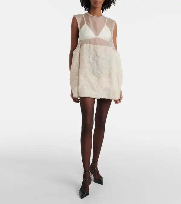 Khaite Blair Linen And Silk-blend Mini Dress