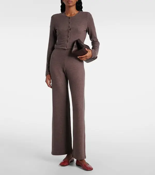 LESET Lauren Cropped Jersey Cardigan